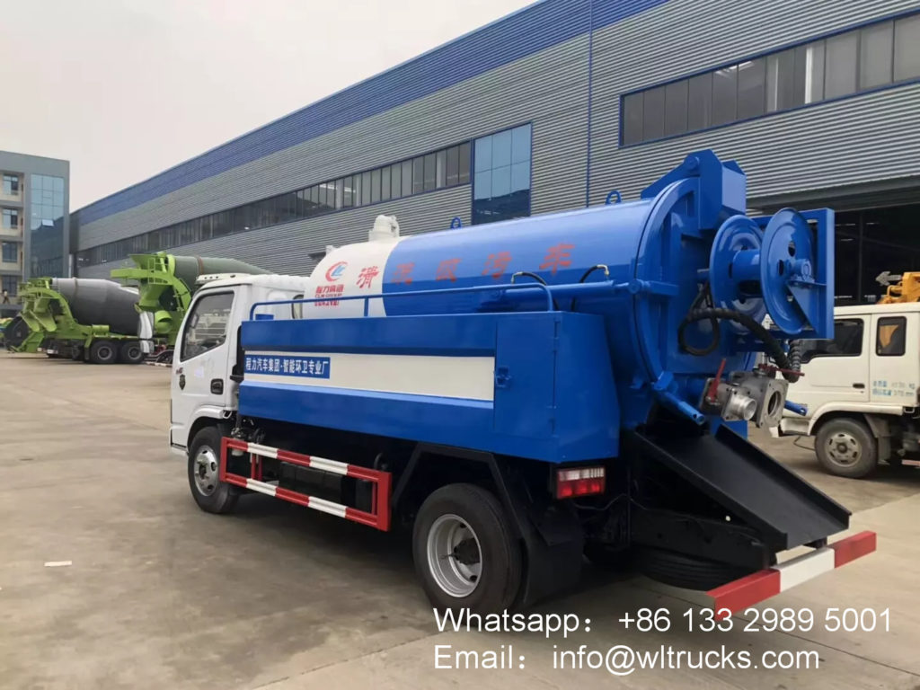 5m3 High pressure cleaning jetting sewage suction truck for sale
