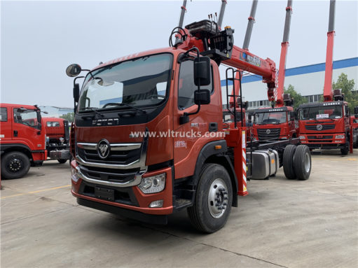 Foton Aoling 8 tons 4 sections straight arm truck crane