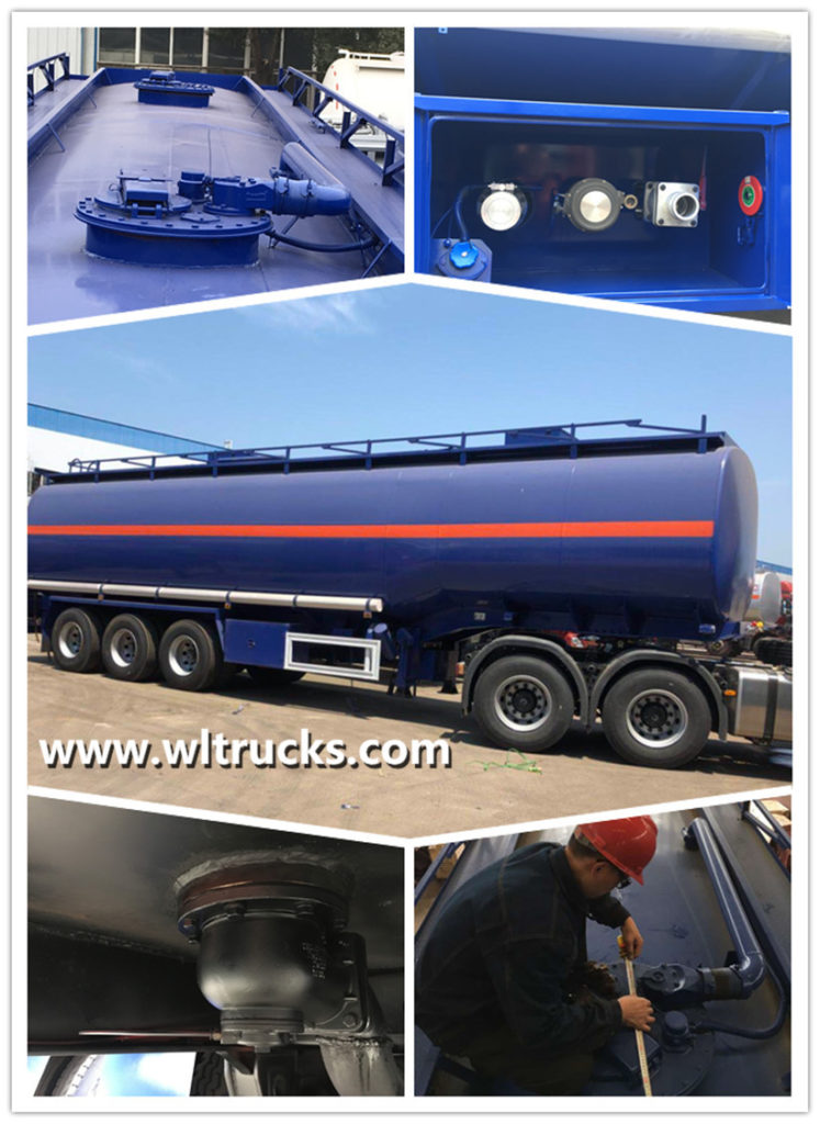 3 axles 50m3 fuel oil bowser tank trailer