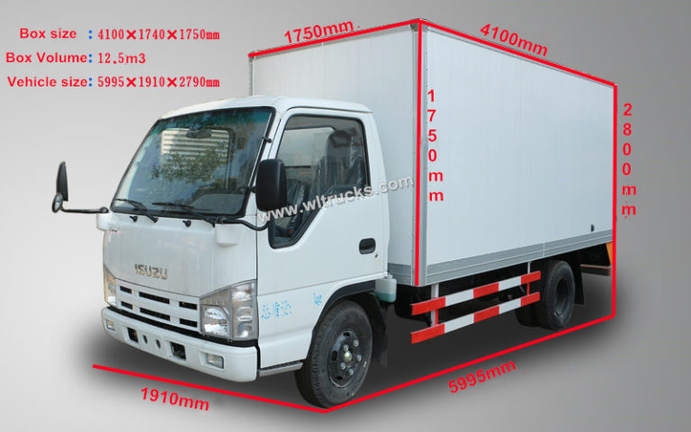 Small Japanese Isuzu 3 ton freezer refrigerator box truck detailed ...