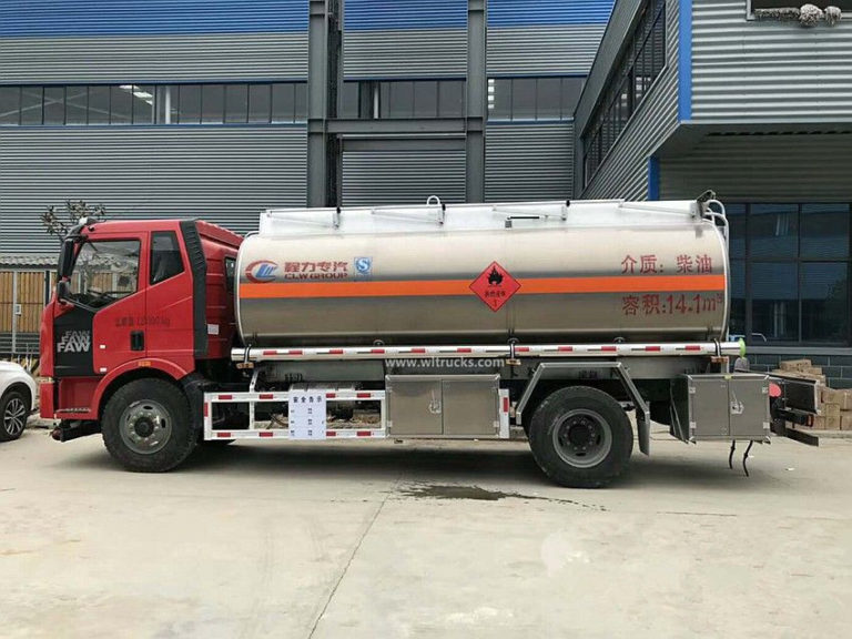 FAW 16cbm aluminum oil bowser truck